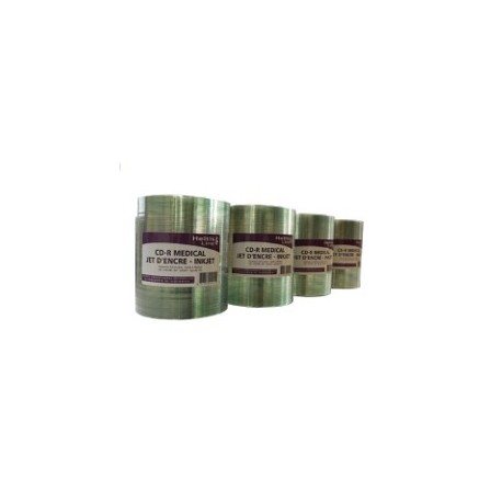 SPINDLE 100 CD-R 52X 700MB-GRADE MEDICAL A -IMPRIMABLE BLANC THERMIQUE